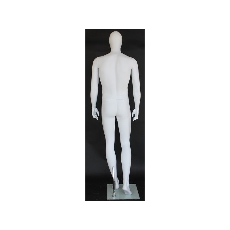 6 ft 3 in Male Mannequin Egg head Matte white -SFM42E-WT
