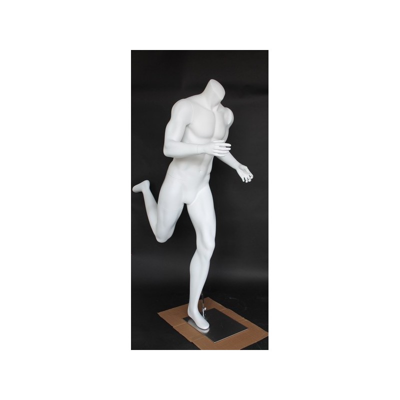 5 ft 7 in Matte white finish Headless Running Male Mannequin