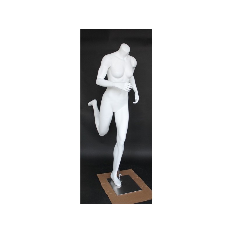 5 ft 2 in Matte White finish Headless Running Female Mannequin