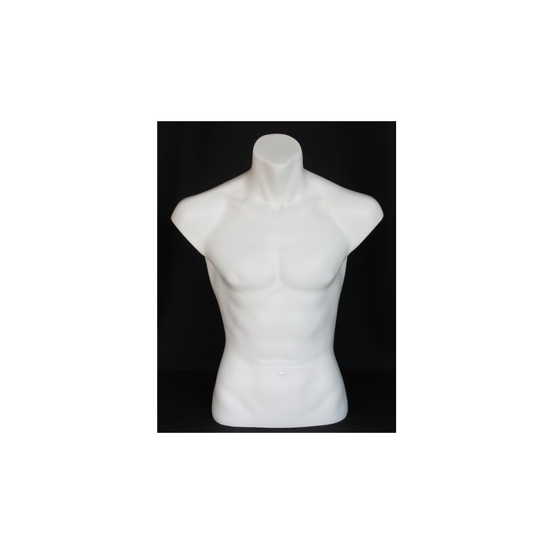 27 in H Full Round Male Torso Display Form mannequin MT15-WT