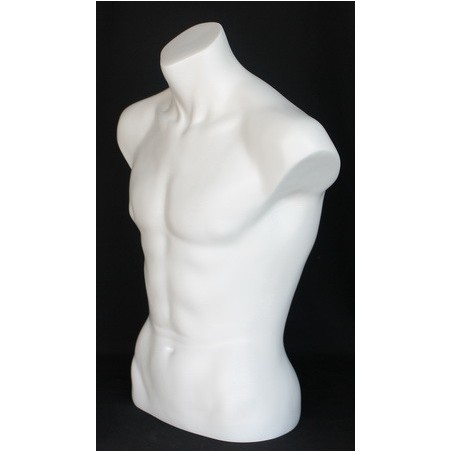 27 in H Full Round Male Torso Display Form mannequin MT15-WT