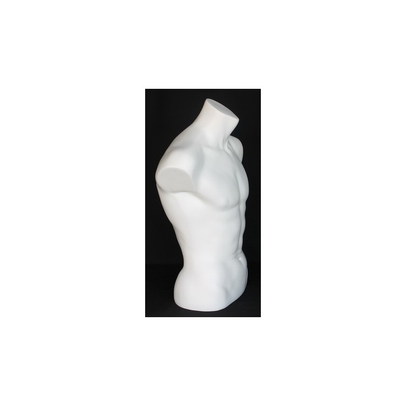 27 in H Full Round Male Torso Display Form mannequin MT15-WT