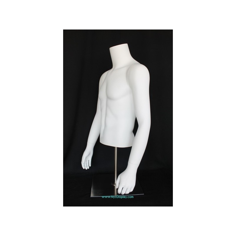 46 in H Male Torso mannequin with Arms and Metal Base MT66-WM
