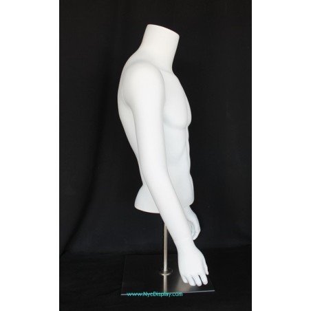 46 in H Male Torso mannequin with Arms and Metal Base MT66-WM