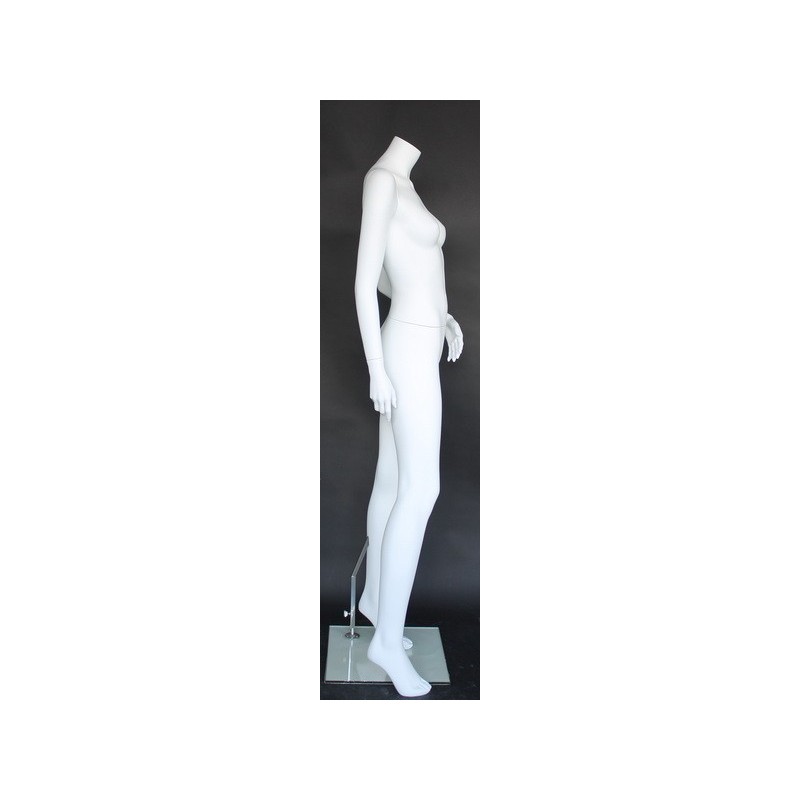 USED Headless Full Body Female Mannequin Matte White Glass Base STW121-WT