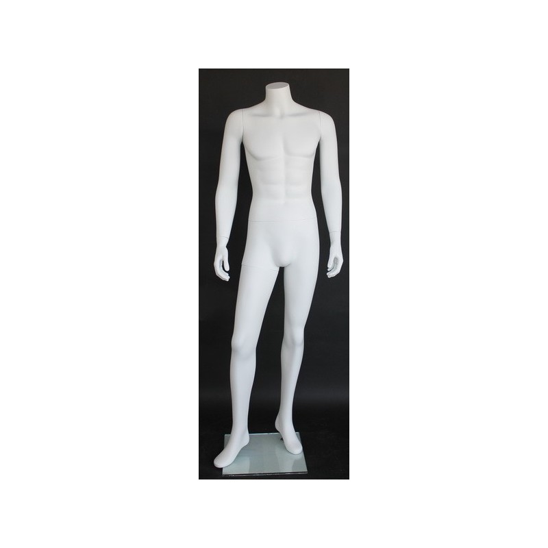 USED Headless Full Body Male Mannequin Matte white STM005-WT